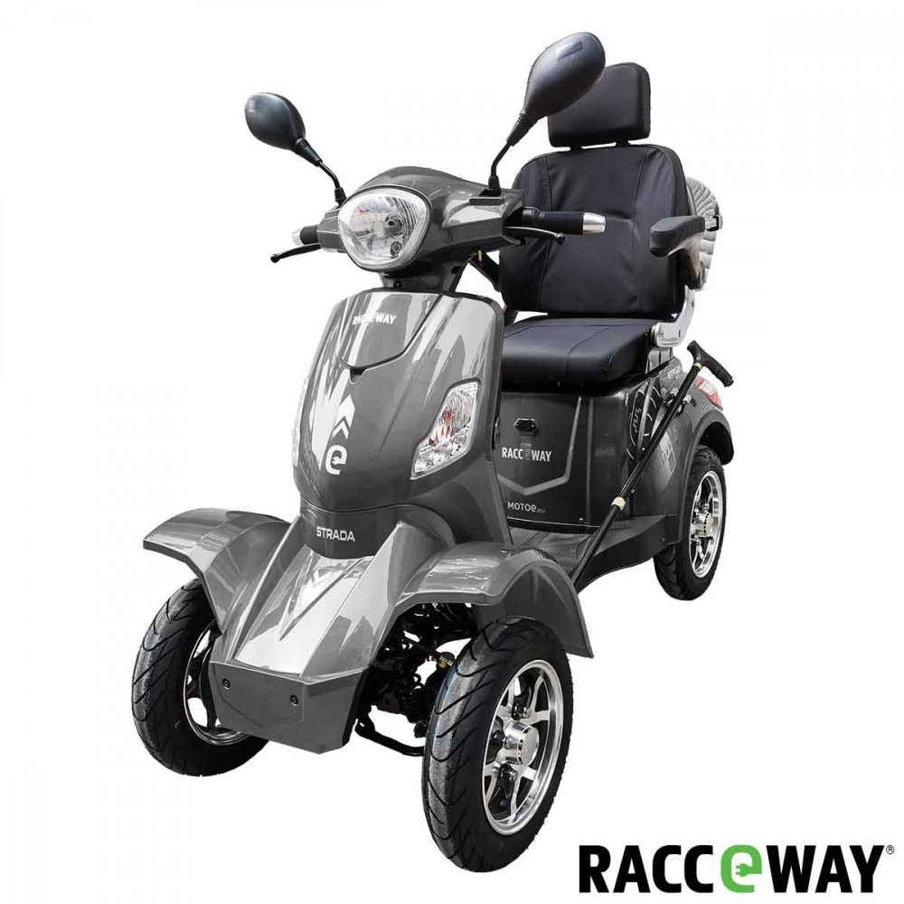 Elektrický čtyřkolový vozík RACCEWAY® STRADA ELECTRIC SCOOTER, šedý ...