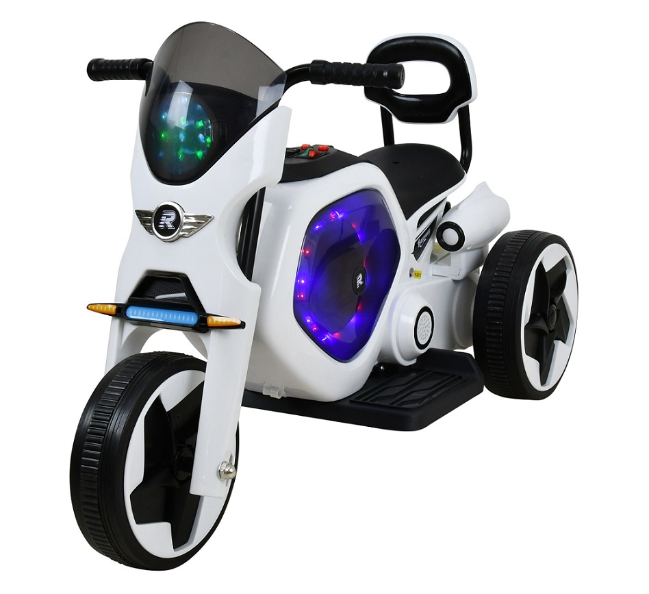 Kids electric three-wheels scooter RACCEWAY®, white :: Motoe